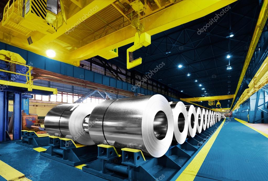 Packed rolls of steel sheet, Cold rolled steel coils Stock Photo by ...