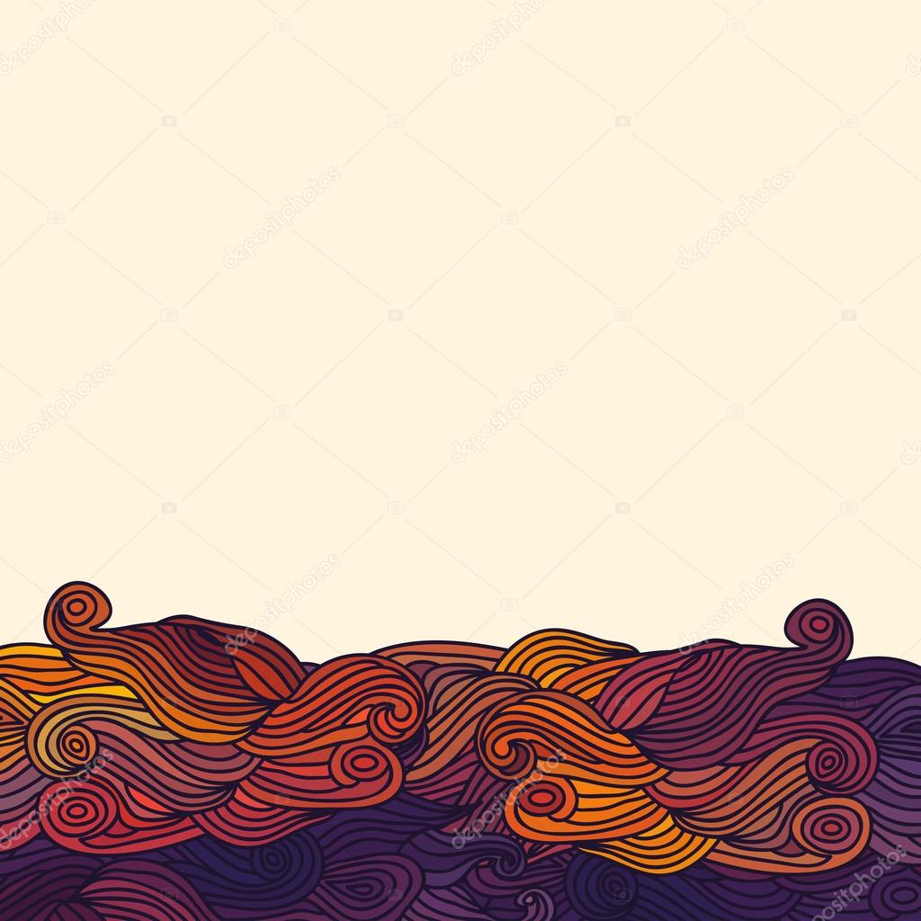 Abstract hand-drawn hair pattern with waves Stock Vector by ©Smirno ...