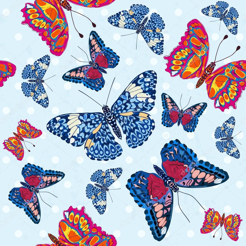 Seamless background of butterflies Stock Vector by ©Smirno #56038497