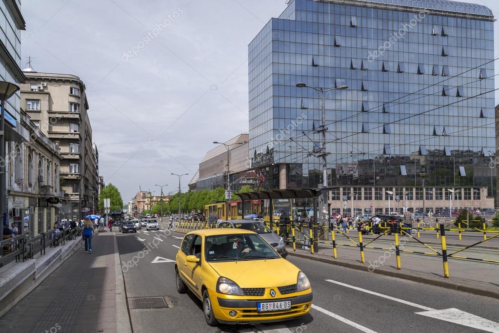 Vista del distrito de Nemanjina y la plaza Slavija (Trg Slavija) en el ...