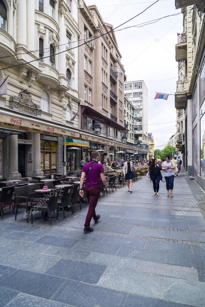 Plaza de la República (Trg Republike en serbio) con antiguos edificios ...