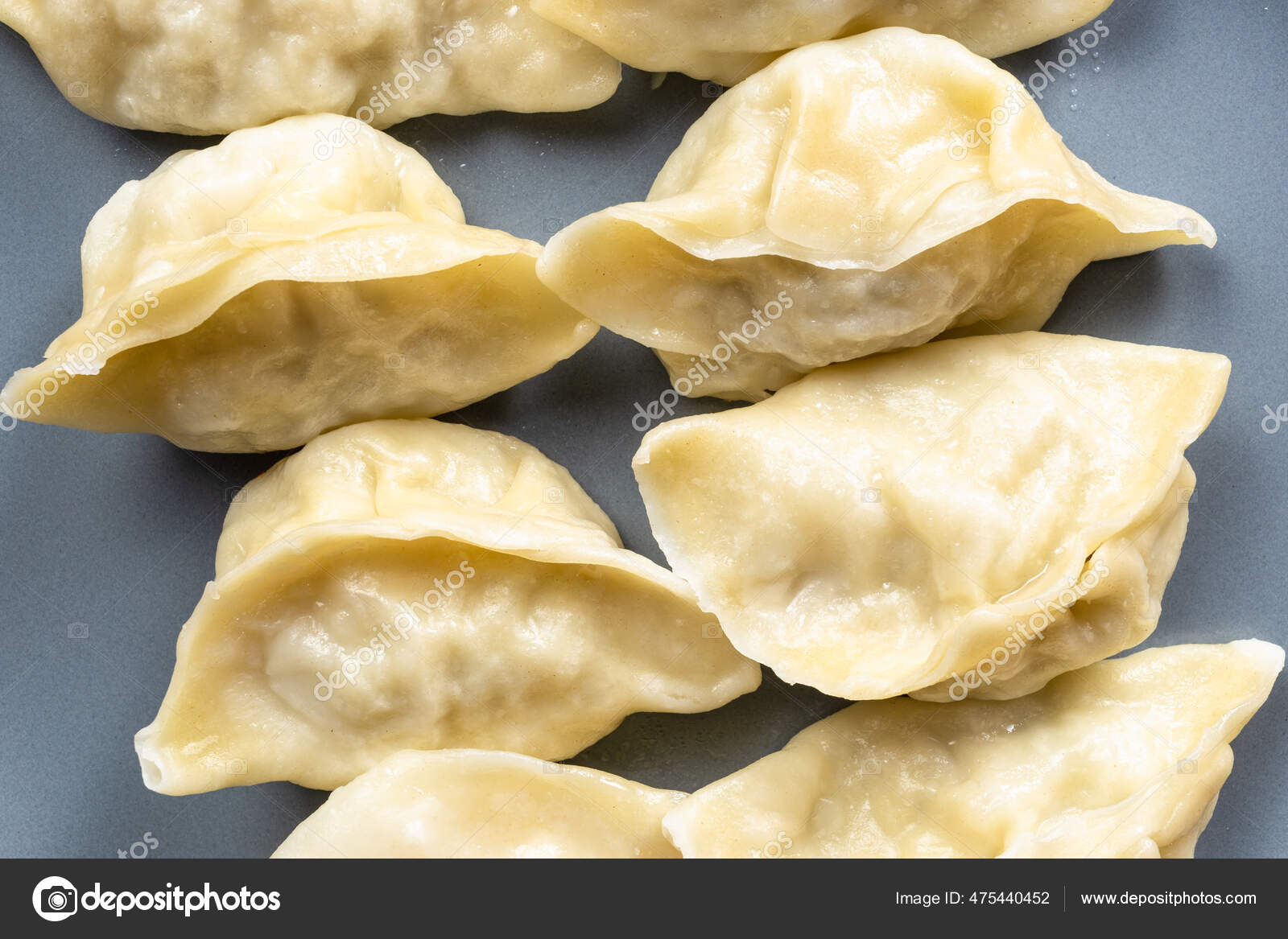 Top View Cooked Dumplings Gray Plate Close Stock Photo by ©vvoennyy ...