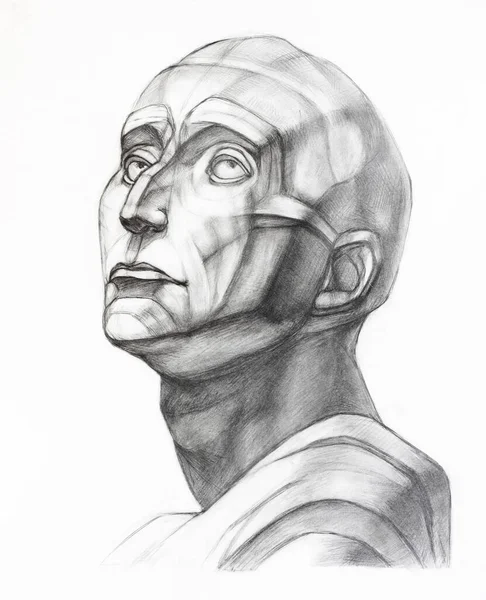 dibujo académico estudio de yeso de Niccolo da Uzzano cabeza dibujado a ...