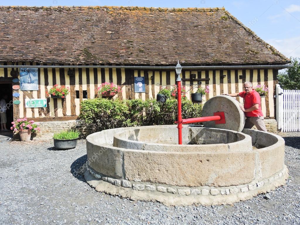 Old apple press on Normandy Cider Route — Stock Editorial Photo ...