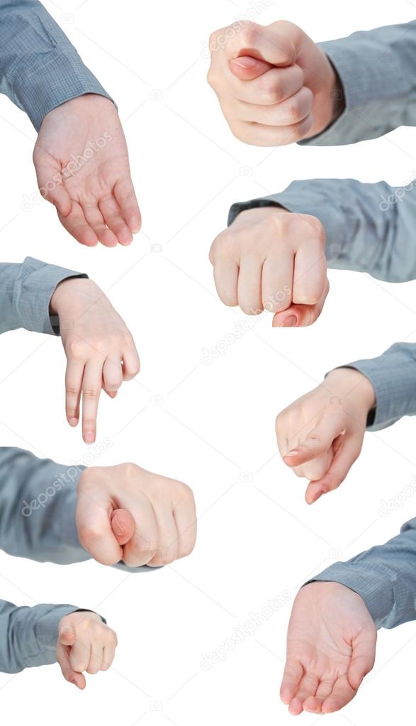 Set of front view of female hand gesture Stock Photo by ©vvoennyy 53057077