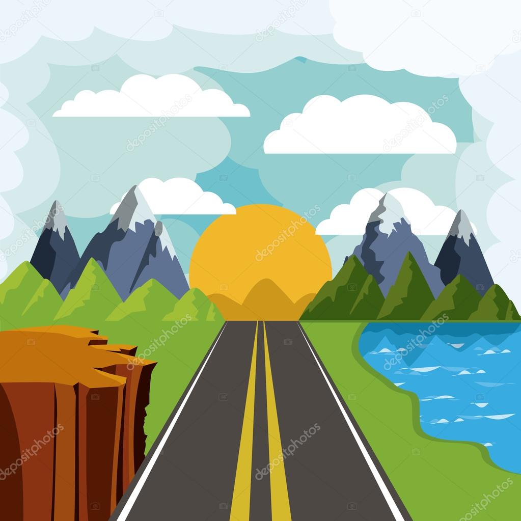 Road landscape design Stock Vector Image by ©grgroupstock #114357120