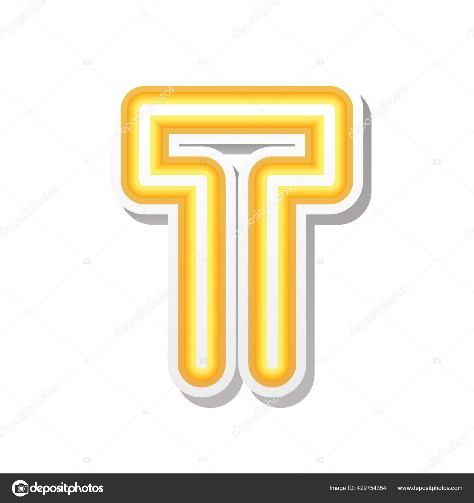 Lettre T en police orange néon Vecteur par ©grgroupstock 429754354