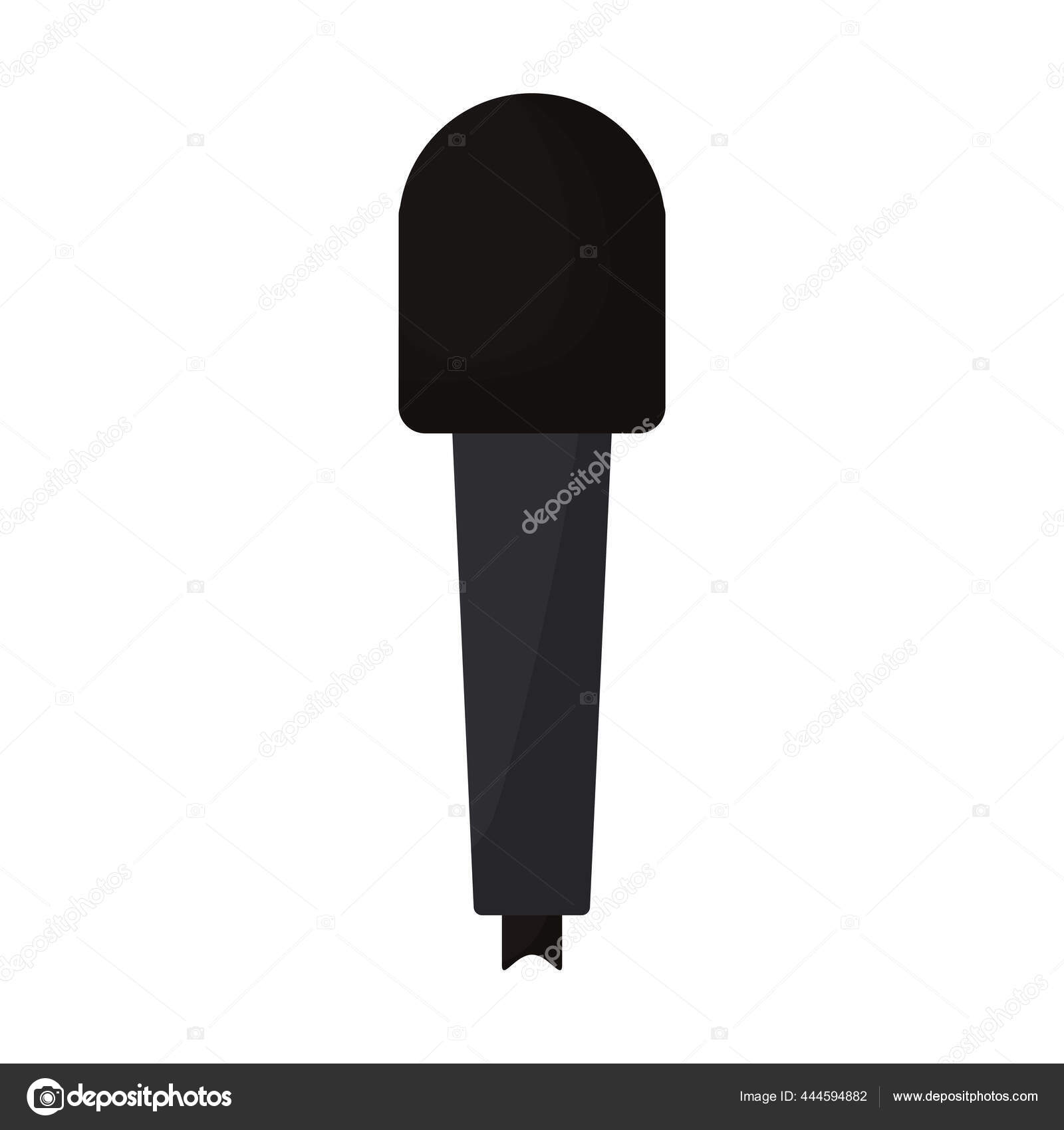 Micrófono con un color negro en un fondo blanco Vector de stock ...