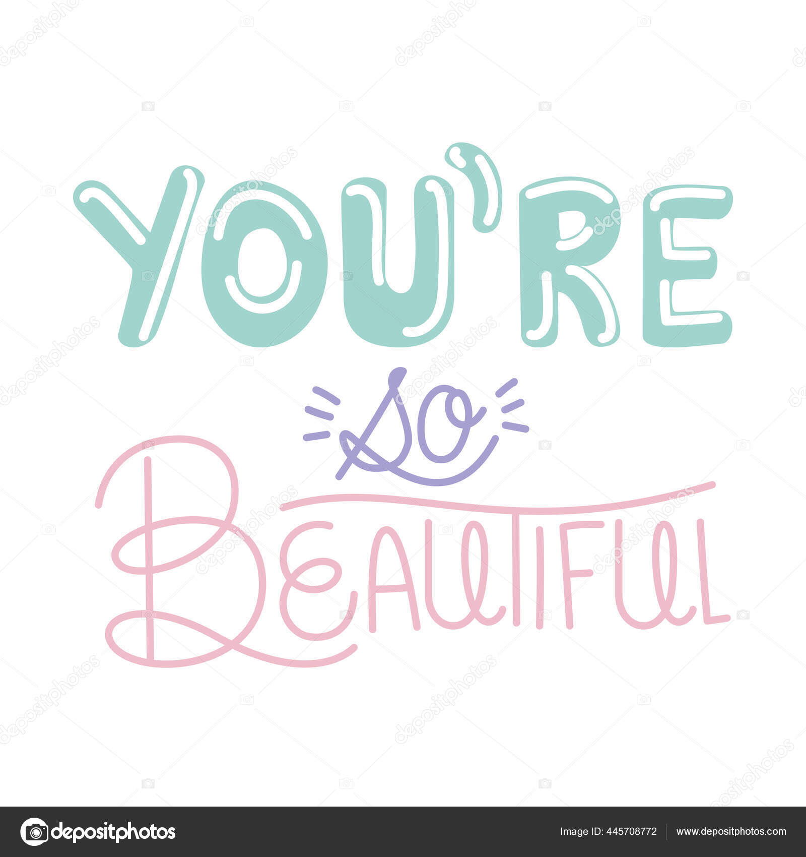You are so beautiful lettering on white background Stock Vector by ...