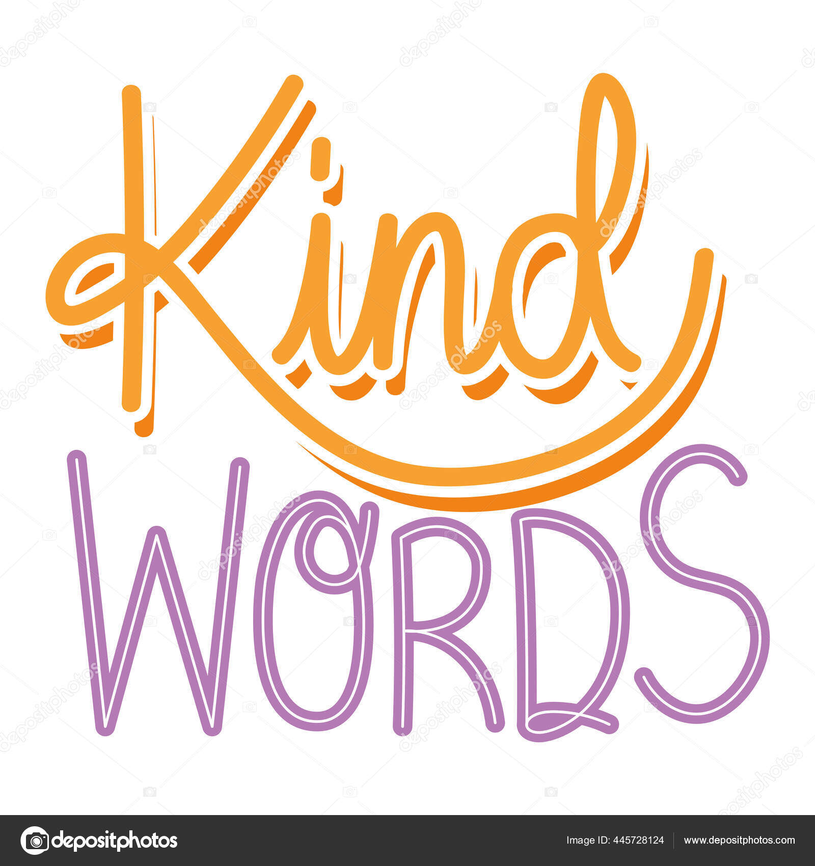 Kind words lettering on white background Stock Vector Image by ...
