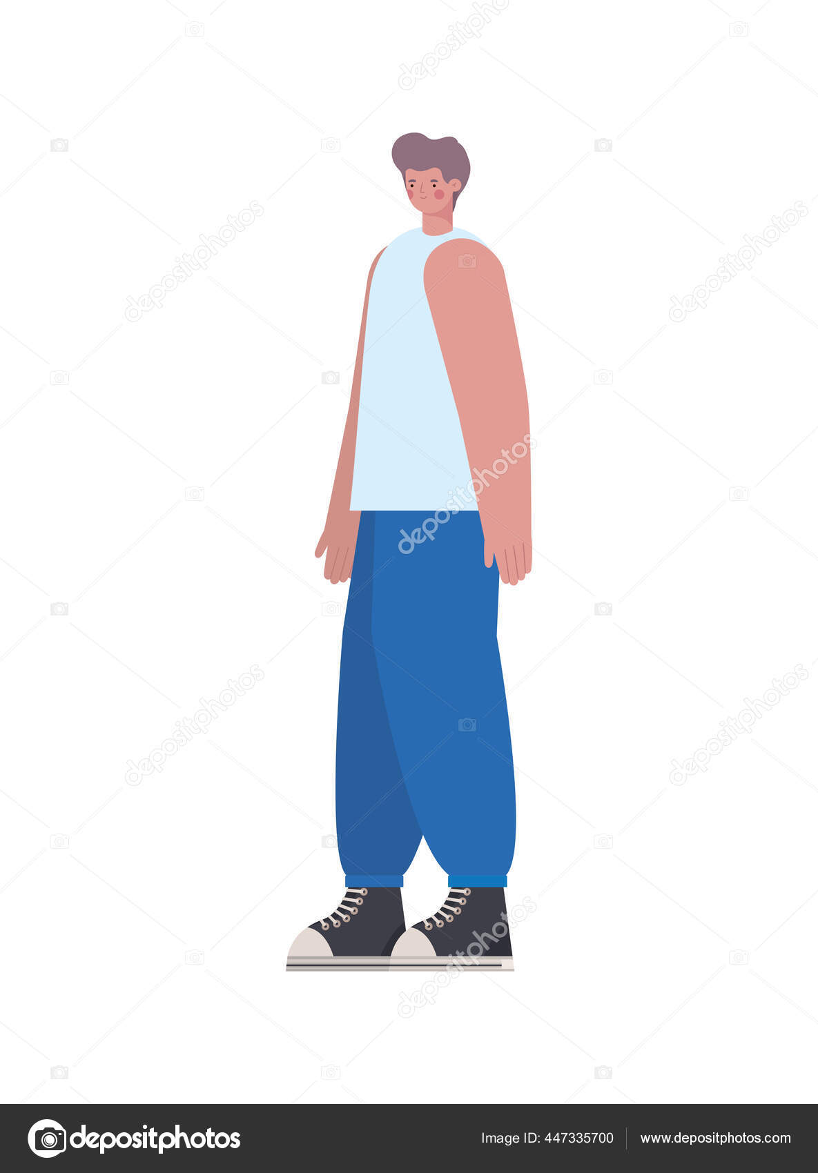 Man in a white background Stock Vector Image by ©grgroupstock #447335700