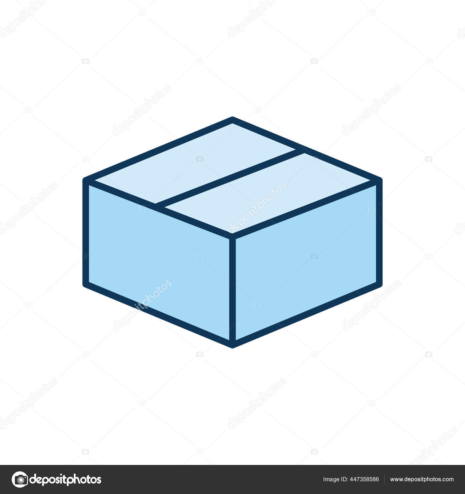 Closed light blue packaging box on a white background Stock Vector ...