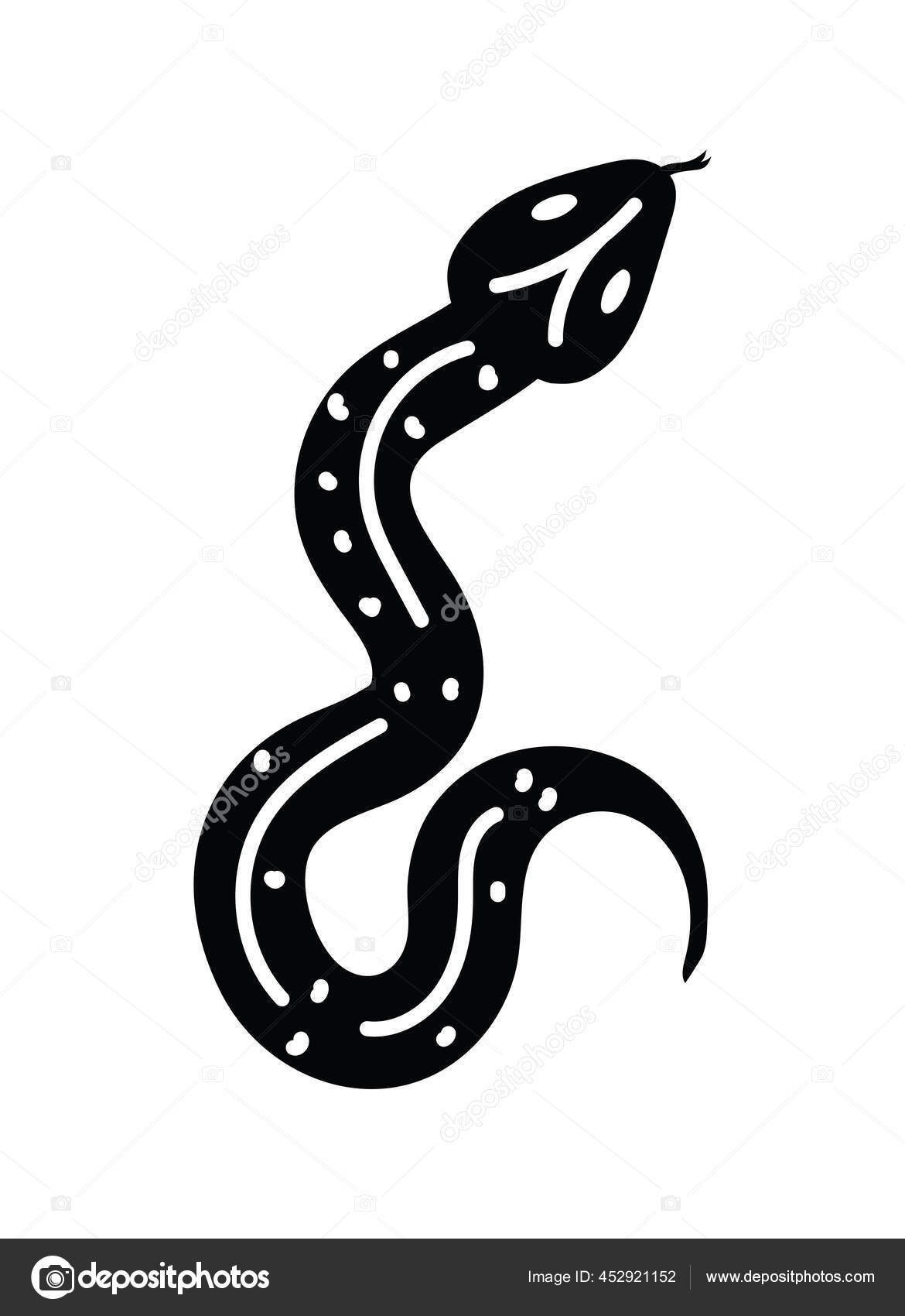 Minimalist tattoo of a snake over a white background Stock Vector Image ...