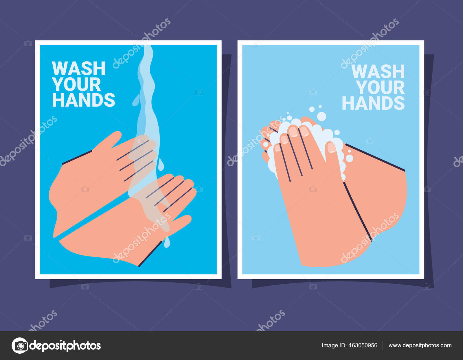 Clean hands cards Stock Vector by ©grgroupstock 463050956