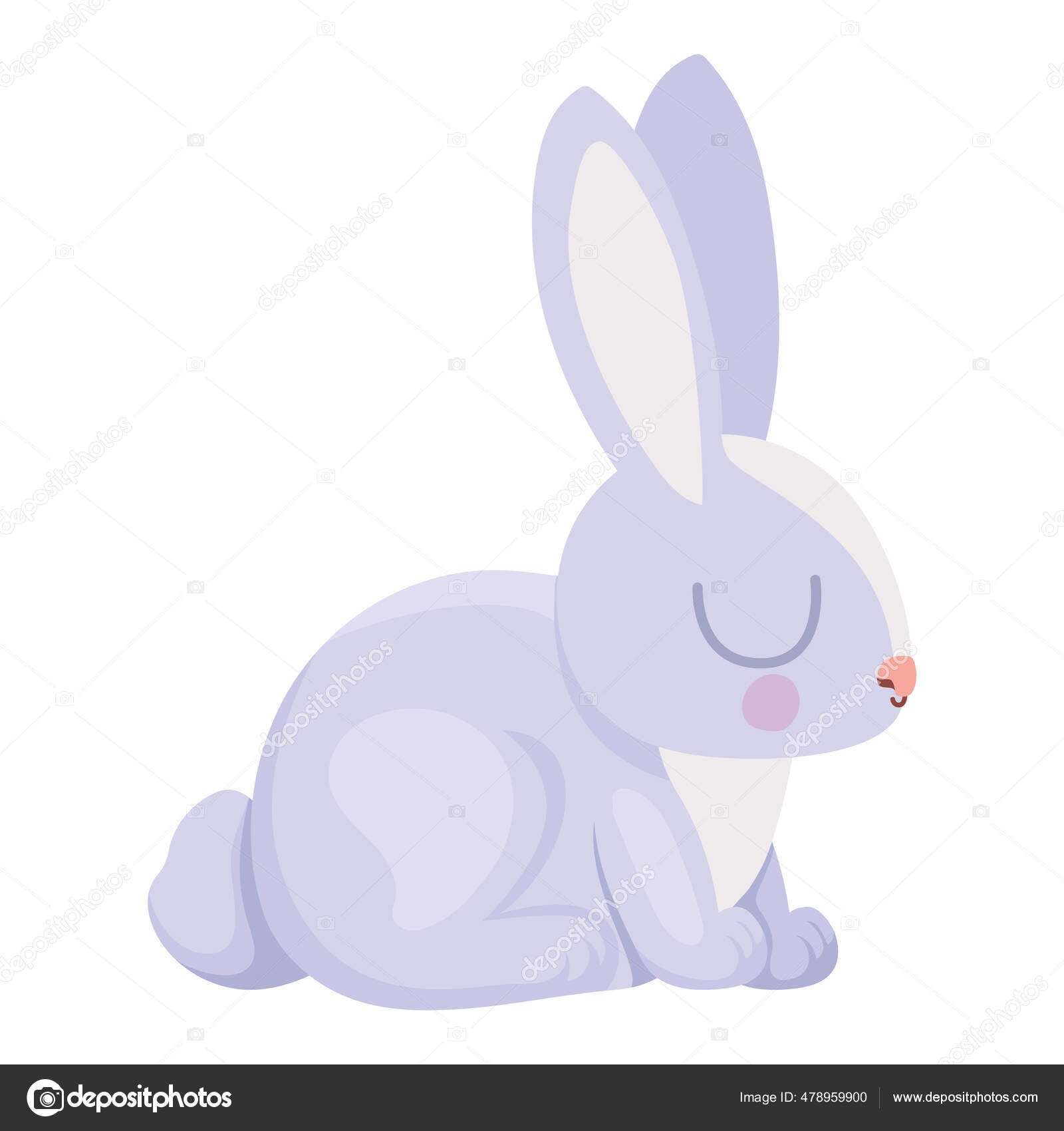 Pretty purple rabbit Stock Vector by ©grgroupstock 478959900