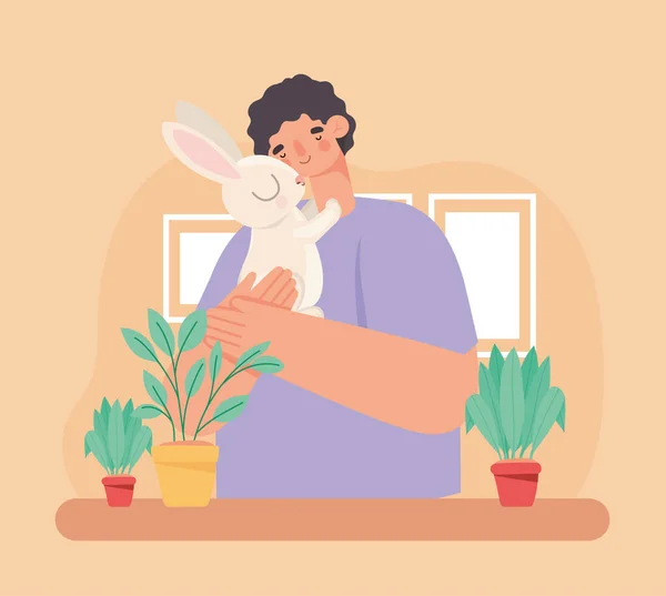Man hugging hamster Stock Illustration by ©grgroupstock #478982826
