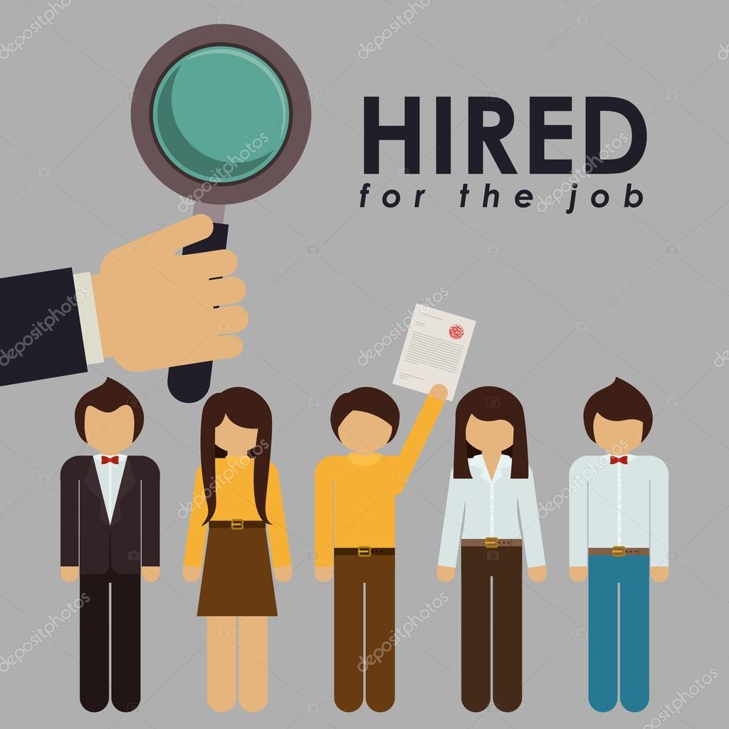 Hired for the job design Stock Vector Image by ©grgroupstock #90490696