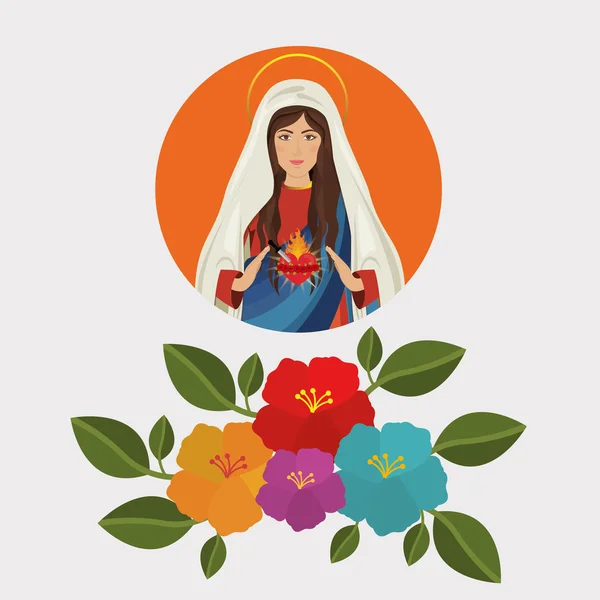 Virgin Mary Symbol Her Immaculate Heart Stock Vector Image by ©Petr812 ...