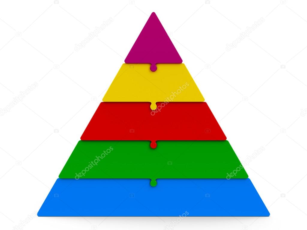 Five color puzzle pyramid — Stock Photo © Oakozhan #111224450