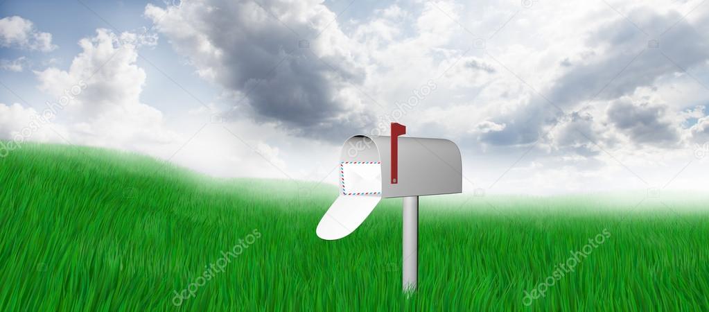 Mailbox open on a green field Stock Photo by ©kotin 78502502