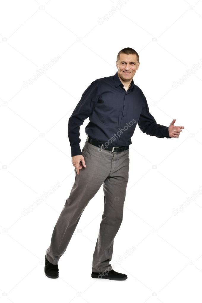 Attractive man pointing — Stock Photo © aletia #61550805