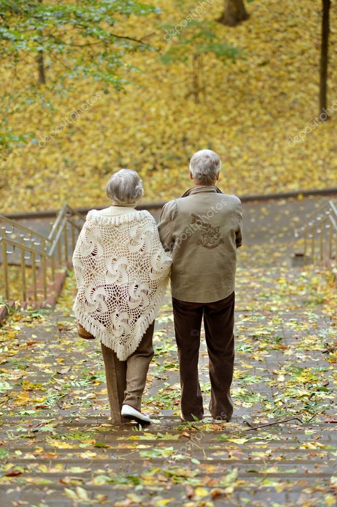 Elderly Couple Walking