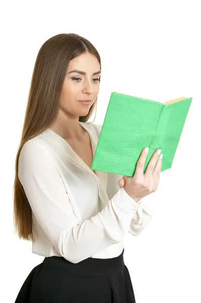 Beautiful woman showing a book Stock Photo by ©lenanet 16799093