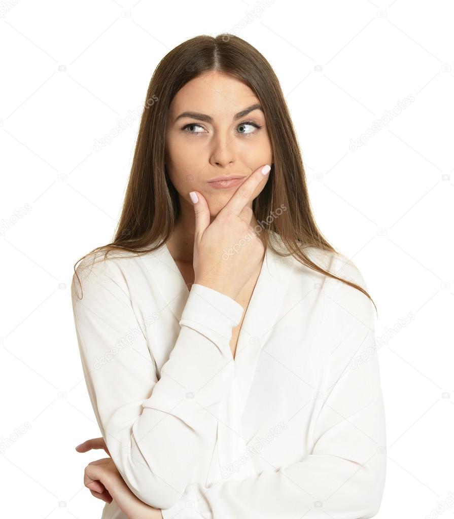 Beautiful woman thinking Stock Photo by ©aletia 69604689
