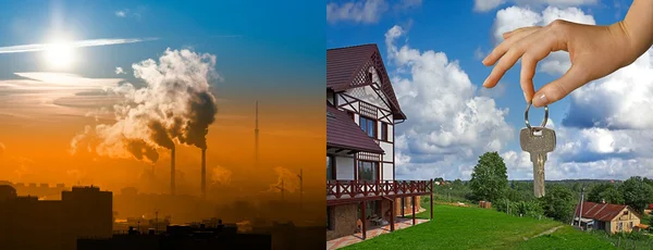 smoke and clean air - Stock Image - Everypixel