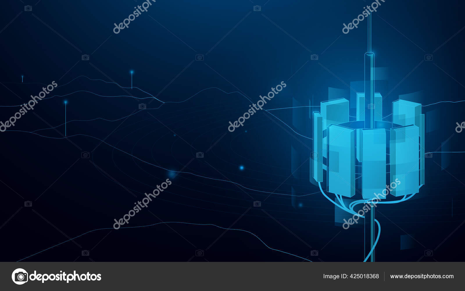 Telecommunication Network City Radio Tower Wireless Mobile Internet ...