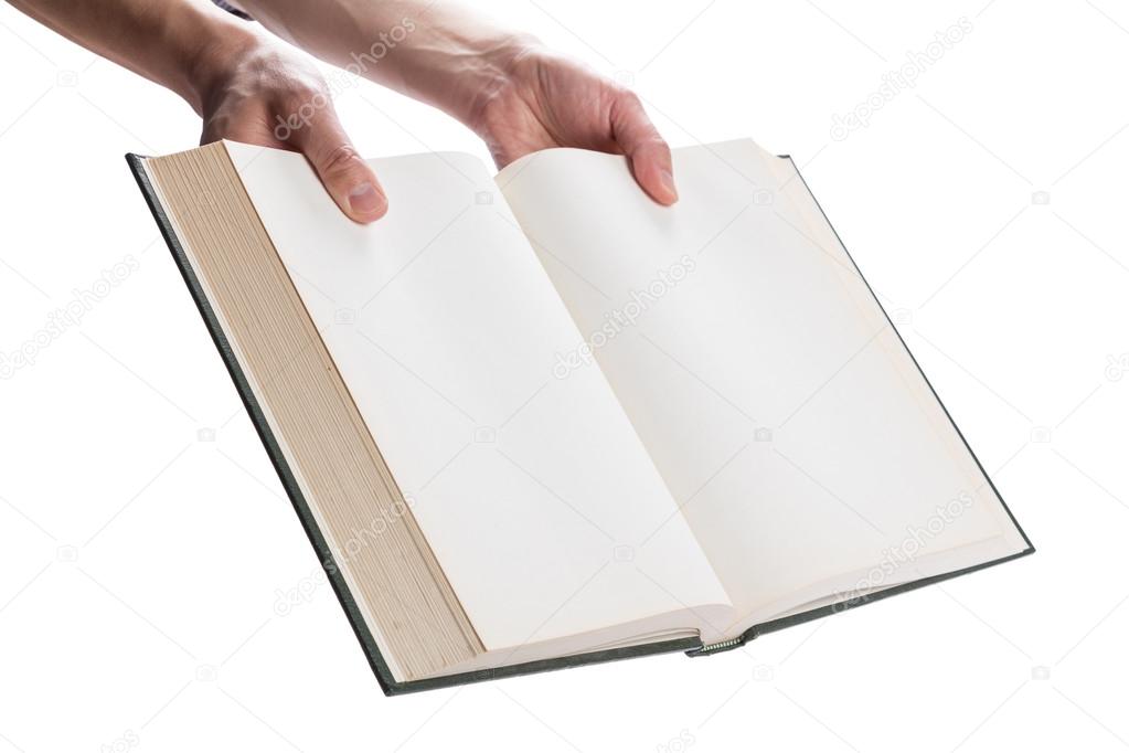 Blank white pages in an open book Stock Photo by ©Devon 104972398