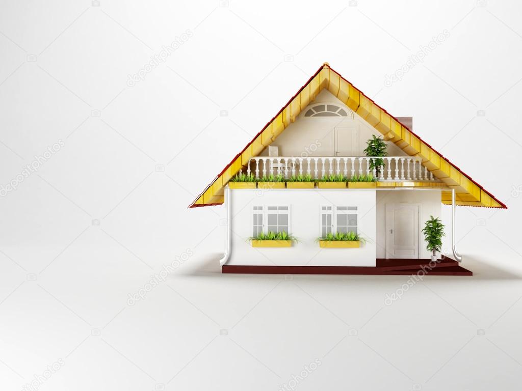 A small house on a white background Stock Photo by ©minerva86 78472770