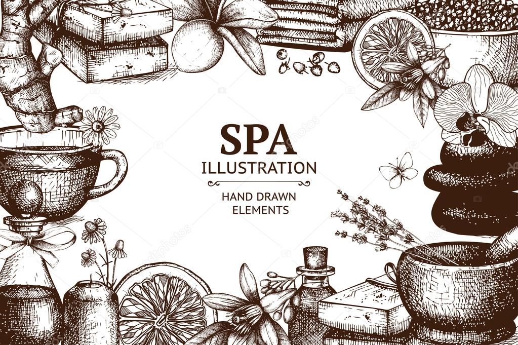 Spa sketch background Stock Illustration by ©geraria #80703006