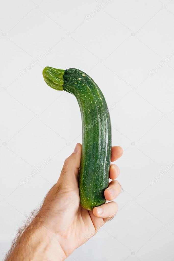 Zucchini organic vegetable in human hand — Stock Photo © ifeelstock ...