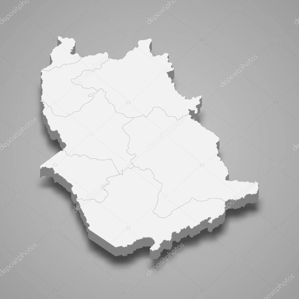 3d mapa isométrico de Amazonas es un estado de Venezuela, ilustración ...