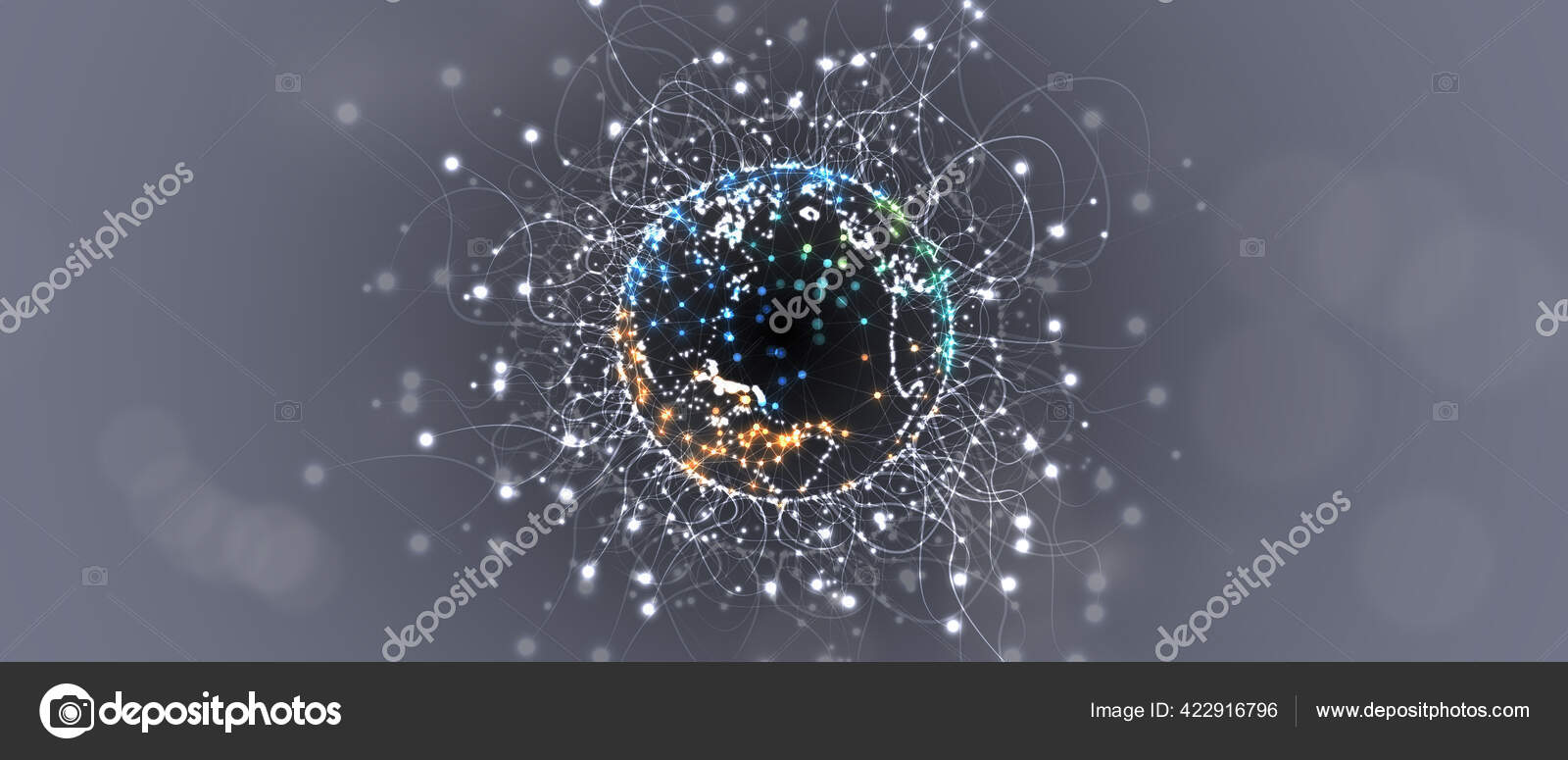 Neural Network Concept Connected Cells Links High Technology Process ...