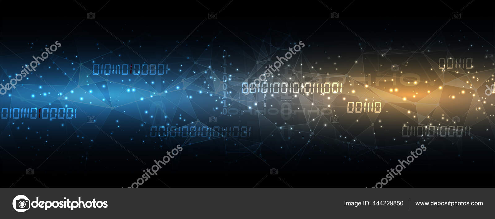 Bytes Binary Code Run Network Abstract Futuristic Syberspace Modern ...