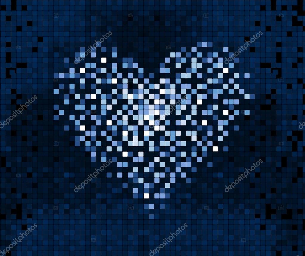 Pixel Heart on digital screen Stock Vector Image by ©vska #53391371