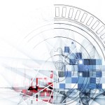 Ice abstract technology background with lines texture of the fro ...