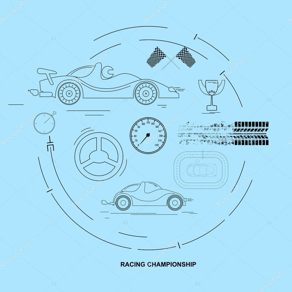 Racing Car Championship. Icon set. Vector Stock Vector by ©vska 94218222