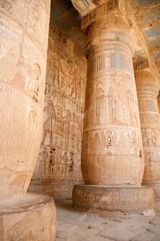 Egyptian reliefs in temple — Stock Photo © quintanilla #108819018