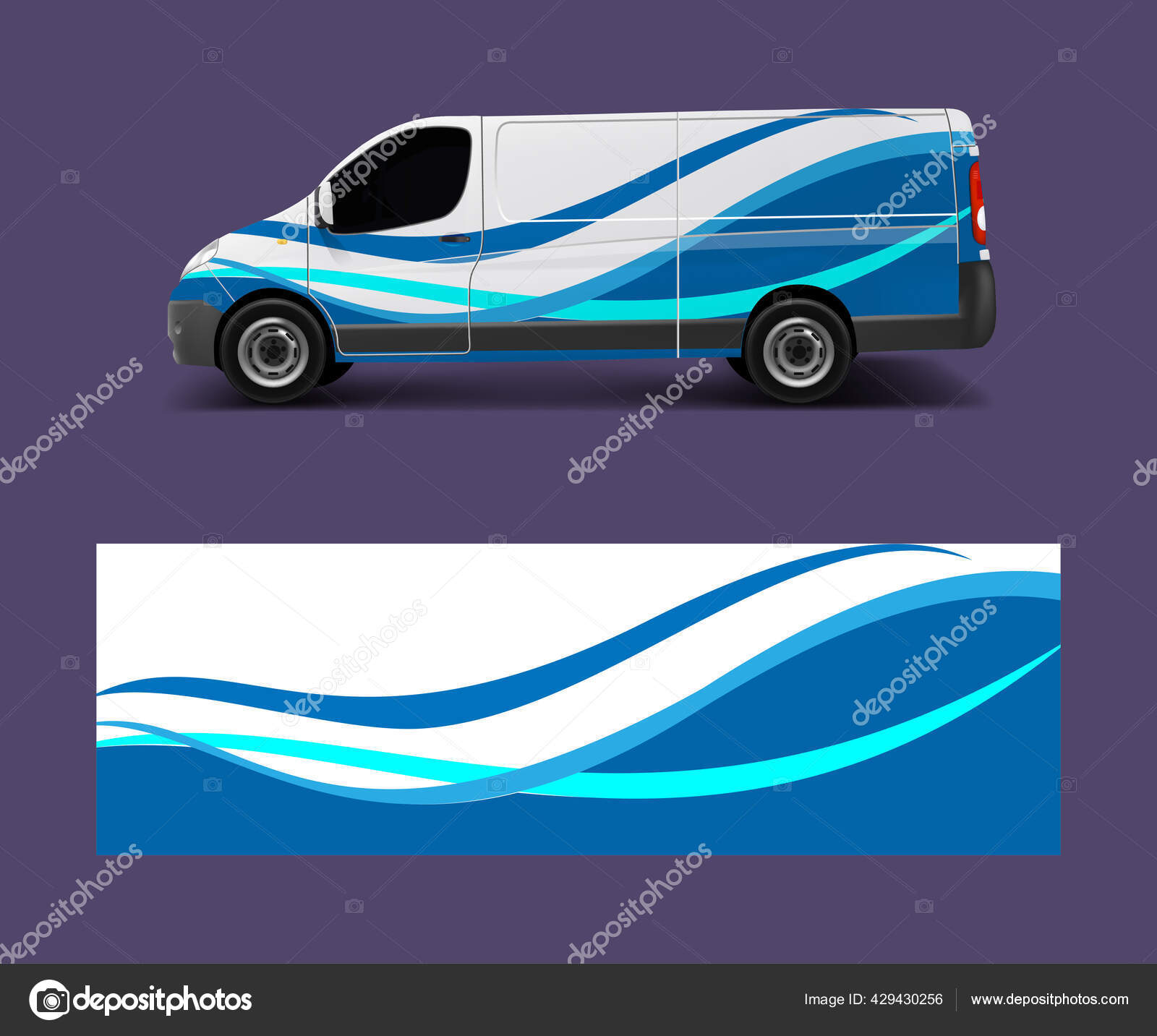 Cargo Van Wrap Vector Graphic Abstract Stripe Designs Wrap Branding ...