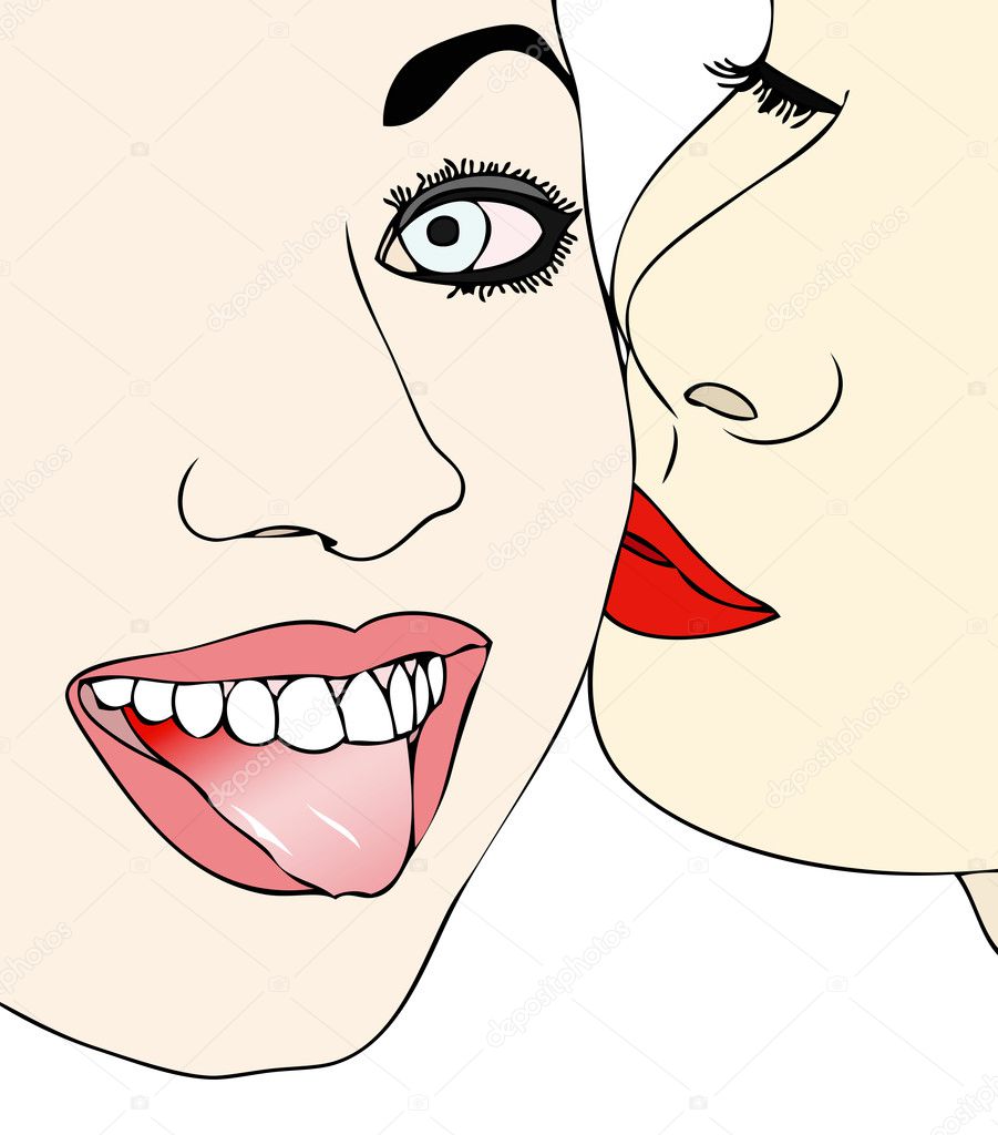 Gesture Affection Irreverence Two Girls — Stock Photo © francofox ...