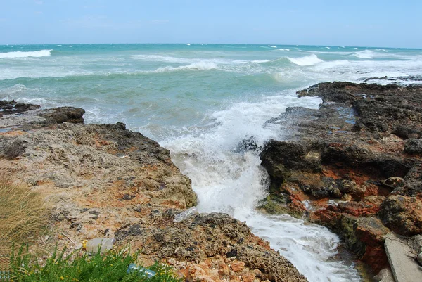 Storm on the Apulian coast of Torre Canne - Apulia - Italy — Stock ...