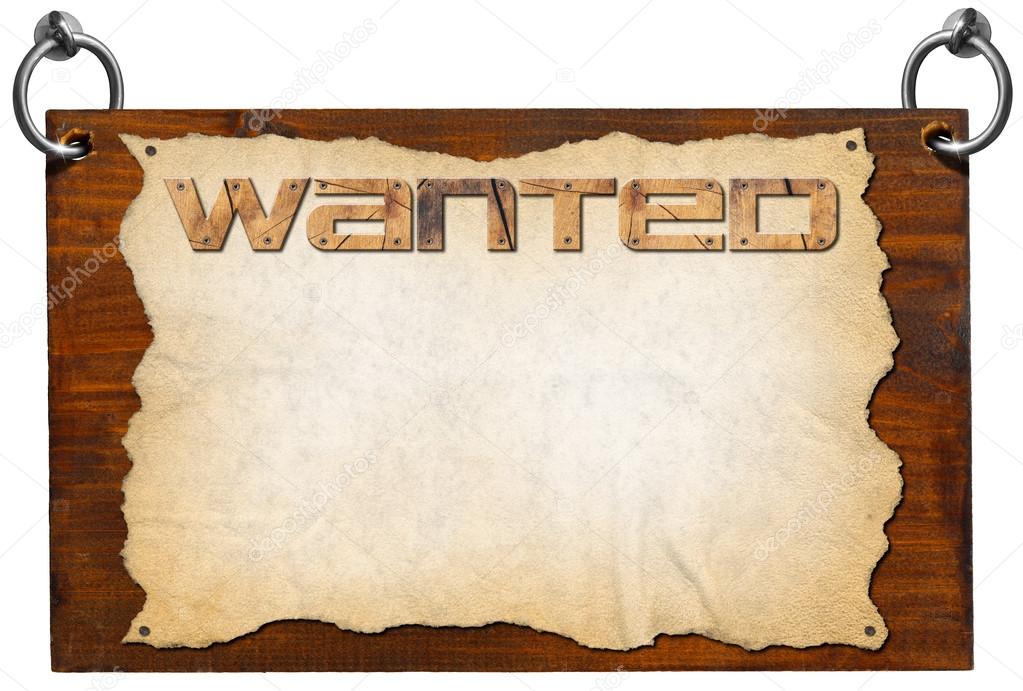Wanted Signboard with clipping path Stock Photo by ©catalby 64827103