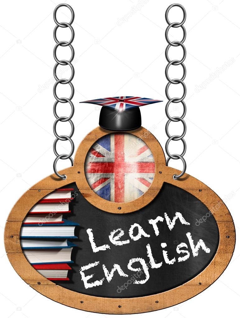 Learn English - Blackboard with Chain — Stock Photo © catalby #88085690