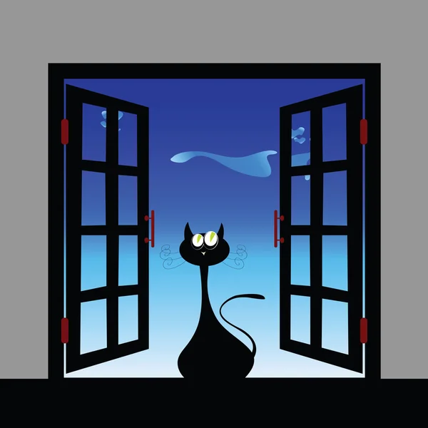 Cartoon Cat at Window — Stock Vector © toots77 #2304179