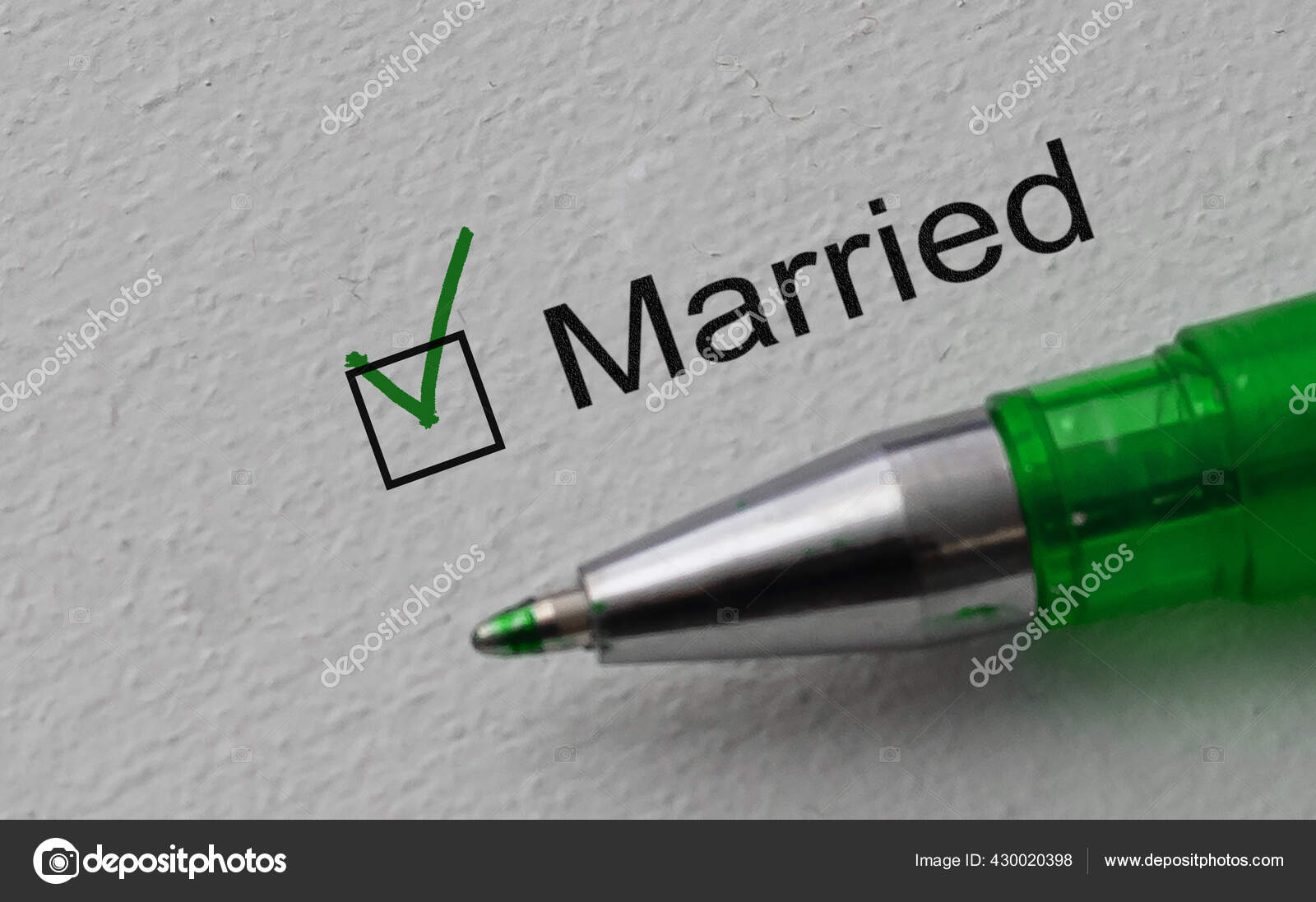 Married Checkbox Cross White Paper Pen Checklist Concept High Quality ...