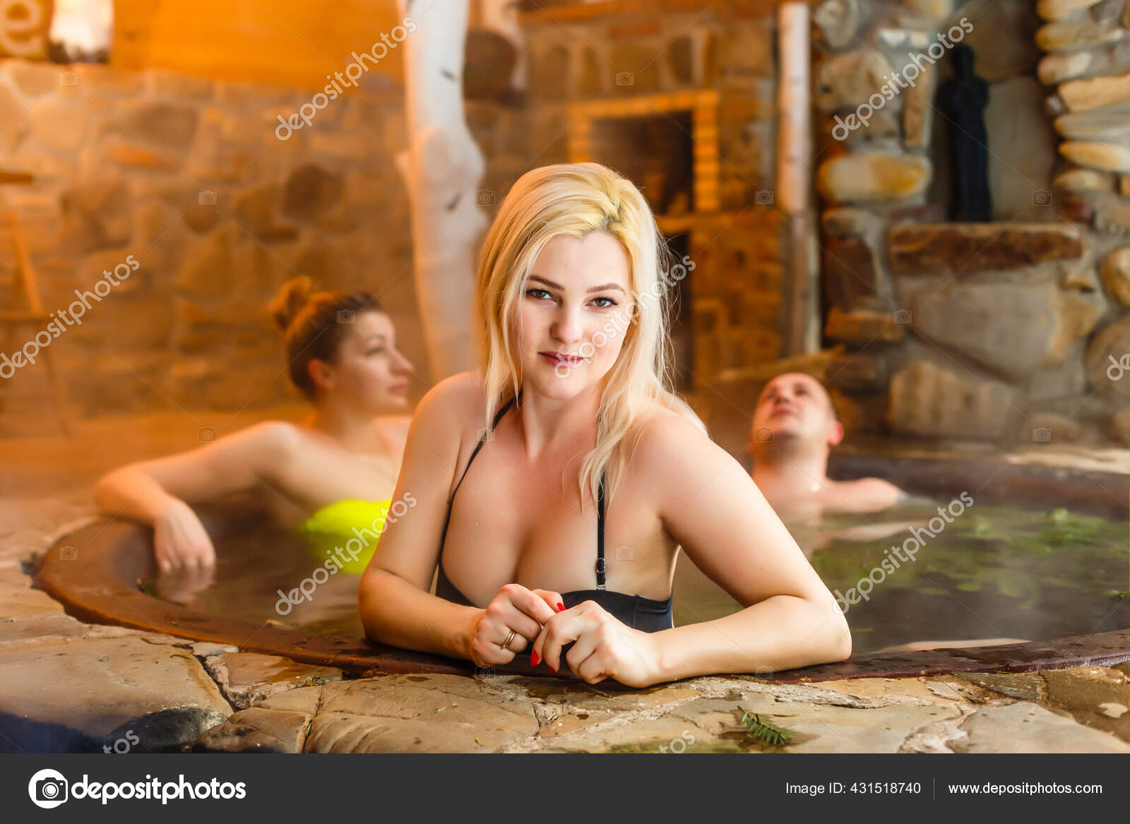 People Hot Baths Thermal Waters — Stock Photo © sinenkiy #431518740
