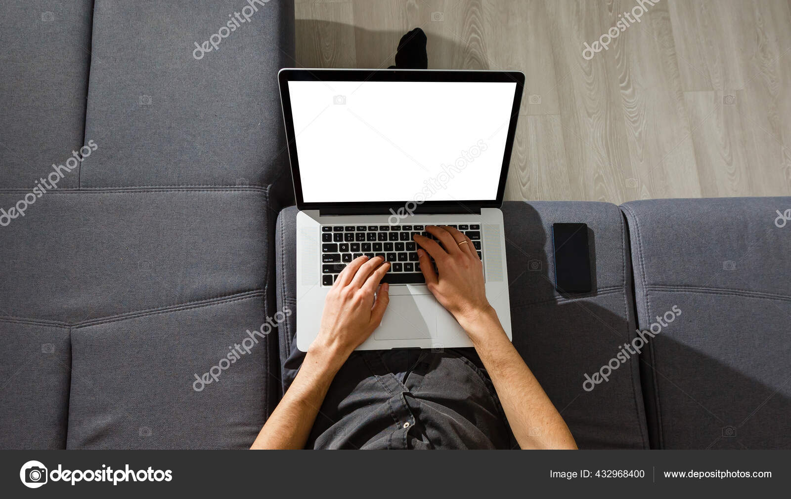 Person At Computer Back